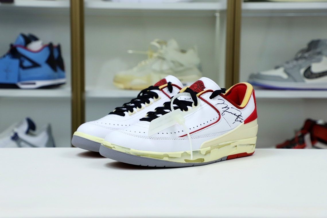OFF-WHITE X AIR JORDAN 2 RETRO LOW SP ‘WHITE VARSITY RED’ – Champion Kicks